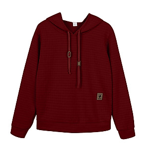 Ymosrh Mens Hoodie Sweatshirts Pullover, Trendy Hoodie Oversize Hoodies Sweatshirt Blank Hoodies for Printing Men Men's Winter Casual Hoodie Warm Long Sleeves Sweatshirt Coat Jacket (XL, Red)