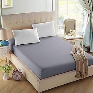 4U'LIFE 2-Pack Fitted Sheets,Prime 1800 Series, Ultra Soft & Comfortable, Double Brushed Microfiber, (Gray, 2-Pack Twin)