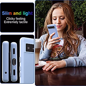 Foluu Silicone Case for Google Pixel 6A, Pixel 6A Liquid Gel Rubber Bumper Case with Soft Microfiber Lining Cushion Slim Hard Shell Shockproof Protective Cover for Google Pixel 6A 2022 (Purple)