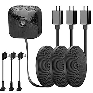 iTODOS 3 Pack 25ft/7.5m Outdoor Power Cord for Blink Outdoor (3rd Gen) XT3,Blink Outdoor 4(4th Gen)/Blink XT XT2 Camera with Adapter,Weatherproof Power Cable,Charging Cable Charger for Blink Outdoor