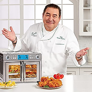 Emeril Lagasse Everyday French Door 360 Air Fryer, 25-QT Capacity, Dual Temperture Zone cooks 2 different ways, Stainless Steel