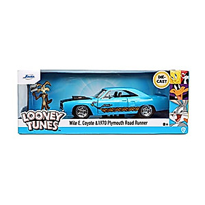 Jada 1:24 Diecast 1970 Plymouth Roadrunner with Wile E Coyote Figure