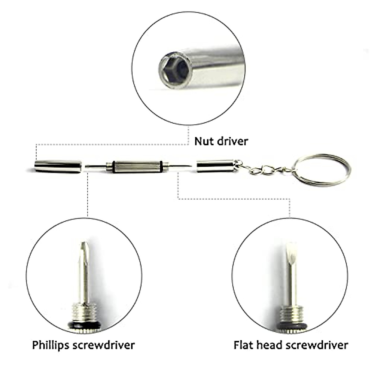 Eyeglasses Repair Kit, Qesaw 1100Pcs Tiny Eyeglass Screws Repair kit Assortment and 5 Pairs Nose Pads Set with Micro Screwdriver Tweezer for Eyeglass, Sunglass & Watch Repair