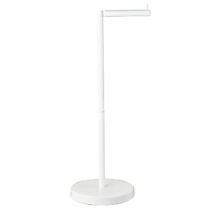 MARMOLUX ACC Free Standing Toilet Paper Holder Stand with Storage for 4 Rolls of Toilet Tissue for Bathroom, Stainless Steel Luxury Modern White Finished 1pc