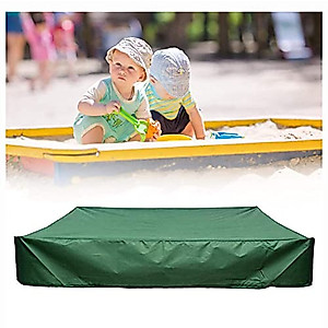 ALINZO Waterproof Sun Shade, Garden Small Tub Cover, Kids Toy Sand Pit Cover Garden Garden Square Sand Pit Cover,120x120cm,Green