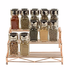 Kitchen Details Copper Geode 3 Tier Spice Rack | Countertop & Cabinet Organizer | Free Standing | Rust Resistant, 1 Count (Pack of 1)