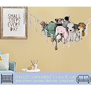 Lovely Baby Genius Stuffed Animal Net, Toy Hammock with 3 Strong Metal Hook - Macrame Stuffed Animal Hammock for Kids Room, Squishmallow Net