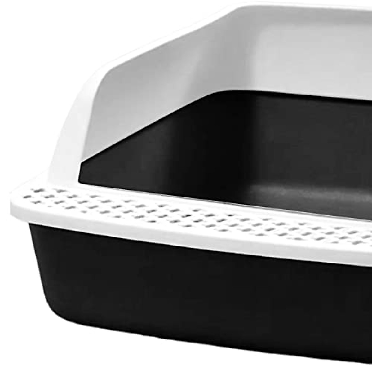 PETSOLA Open Scoop Litter Box, Semi-Enclosed, Detachable Riser with High-Sided Litter Box, Blue