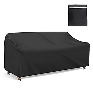 Patio Furniture Loveseat Sofa Cover - 420D Oxford Fabric 100% Waterproof Outdoor Sofa Cover, Durable Patio Furniture Cover Fits for All Weather& Black(85L37W35H25H)