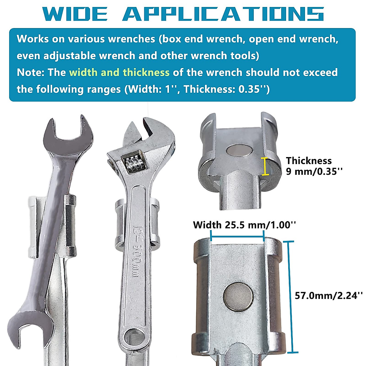 GIMYUAN Mangetic Wrench Extender Bar, 13.5 Inch Extension Wrench Tool with 1/2 Inch Square Hole for Universal Wrenches Mechanic Torque Multiplier Tool, Silver