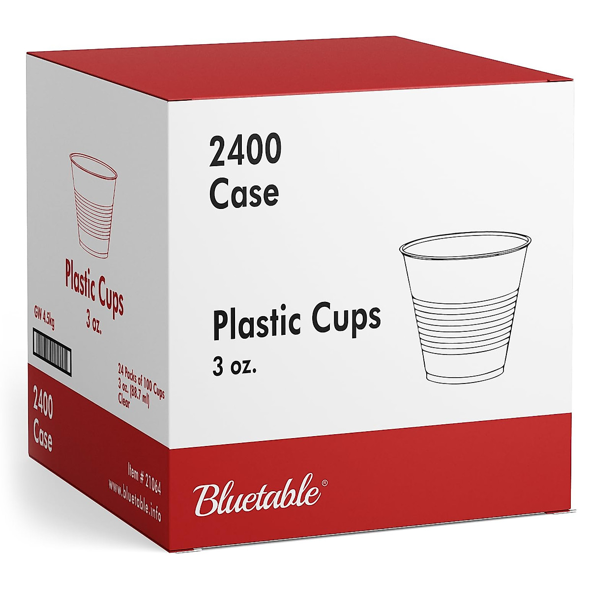Plastic Cups 3 oz Bulk Case 2400 - Disposable Clear Cups 3 ounce - Small Bathroom Cups - Daily Chef Translucent Cups, Mouthwash & Medical Sample Urine Cups Water Cooler Dispenser [2400 Pack / Case]