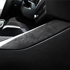 Toworldit 2pcs/Set Alcantara + ABS Gear Box Panel Cover Side Trim Sticker Compatible with BMW 3 Series G20 G28 2020-2023 (Black Gray)