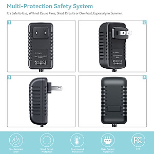 SLLEA 12V 2A AC Power Adaptor for Vision Fitness Elite X6200 HRT Folding Elliptical Power Supply Cord Cable PS Battery Wall Home Charger