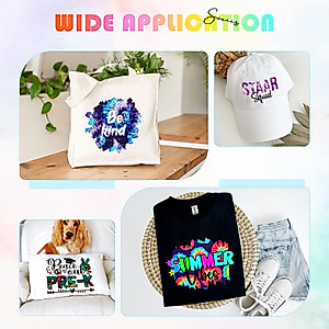 Tintnut Tie dye HTV Heat Transfer Vinyl - 10x12 Inch 12 Sheets Bundle Watercolor HTV Iron on Vinyl Seamless Colorful Swirl Patterned HTV for Tshirts DIY Compatible with Cricut or Silhouette Cameo