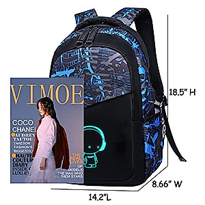 Oslimea Backpack for School Boys Backpacks Anime Cartoon Luminous Backpack Teens School Bag Cute Bookbag for Middle School High School Waterproof Laptop Backpack for Travel