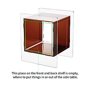 solaround Acrylic Nightstand Colorful Bedside Table with Open Storage Shelf,Clear Side Table for Living Room (1, Dark Brown)