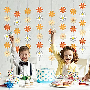 Daisy Groovy Boho Party Banners Daisy Garland Kit Daisy Hanging Swirl Daisy Party Supplies Decorations Daisy Paper Cutouts for One Two Birthday Baby Shower Party Home Classroom Favor Supplies Decor