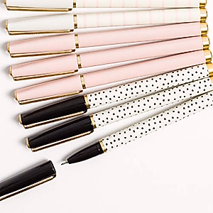 U Brands Catalina Porous Pens, Dots & Stripes, 12 Count