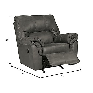 Signature Design by Ashley Bladen Faux Leather Manual Rocker Recliner, Gray
