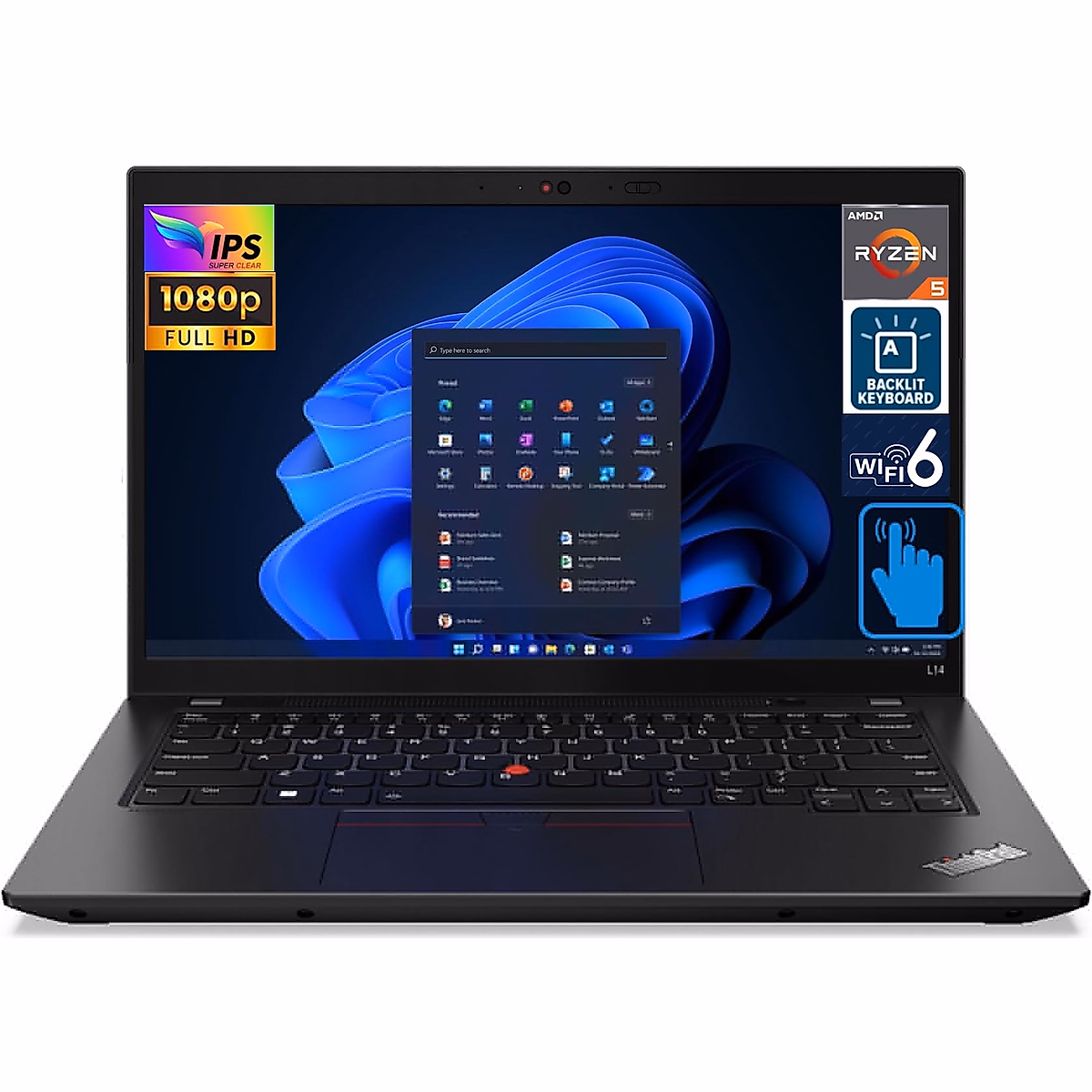 Lenovo ThinkPad L14 14.0" 60Hz Touchscreen FHD IPS Business Laptop (Intel i5-1135G7 4-Core, 32GB RAM, 1TB PCIe SSD, Intel Iris Xe, Killer WiFi 6E, Bluetooth 5.3, Webcam, HDMI, Win 10 Pro) with Hub