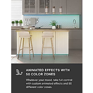 TP-Link Tapo RGBWIC Smart LED Light Strip 16.4Ft, 1000 Lumens, 16M Dimmable Colors, 50 Color Zones, Works w/ Apple HomeKit/Alexa/Google Home, Sync-to-Sound, IP44 PU Coating, Trimmable (Tapo L930-5)