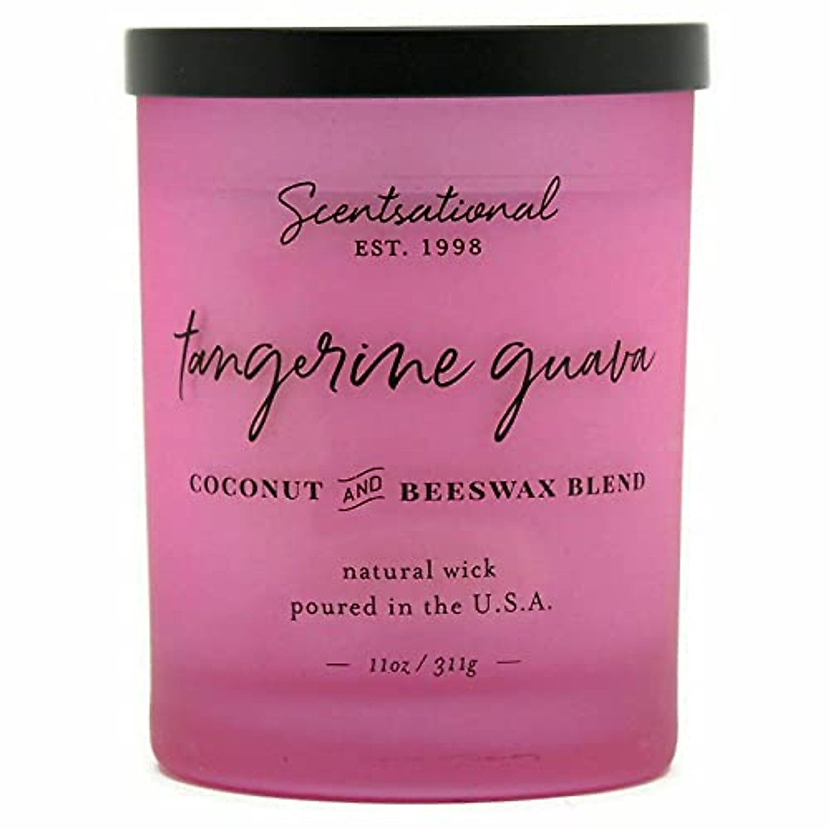 Scentsational Candles Scentsational Coconut Beeswax Scented Candle 11oz Frosted Pink - Tangerine Guava
