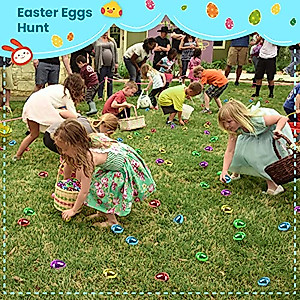 FUN LITTLE TOYS 48PCS Plastic Easter Eggs Metallic Easter Eggs for Candy Treats, Basket Stuffers Filler Perfect for Easter Egg Hunt, Easter Theme Party Favor Suprise Egg
