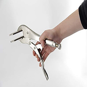 GOSWIFT 10-inch Locking Sheet Metal Clamp, Heavy Duty Sheet Metal Grip Tool, Heat-Treated Nickle Plated Welding Plier