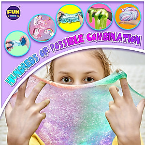 Fluffy Unicorn Slime Kit for Girls, FunKidz Cloud Slime Gift for Ages 6+ Kids Fun Slime Making Kit Awesome Craft Toy Birthday Present Ideas