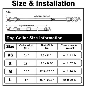 Roses&Poetry Reflective Dog Collar with Gradient Mistyrose,Adjustable Durable Pet Collars for Small Medium Large Dogs （Mistyrose-XS
