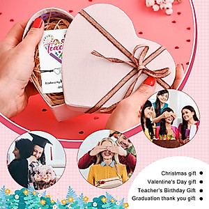 16 Pieces Teacher Bracelets Bulk Teacher Blessing Card Bracelet Teacher Appreciation Gift Blessing Bangle Greeting Adjustable Bracelet for Graduation Gift (Exquisite Style)