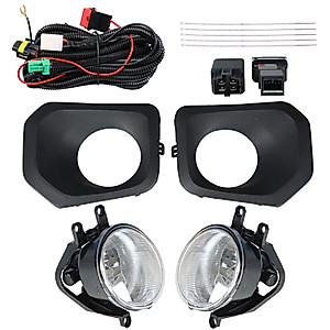 WFLNHB Fog Lights Replacement for 2016-2020 Toyota Tacoma SR SR5 Clear Lens with Front Bumper Bezel Wires Switch Bulbs Left+Right Side (Passenger & Driver Side),Pack of 2