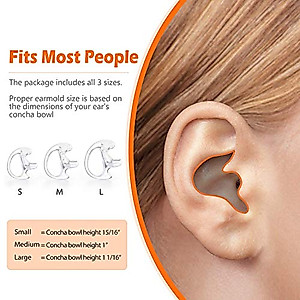 Zeadio Earmould Earpiece Earbud Earplug for Two-Way Radio Coil Tube Audio Kits (Clear, Pair of 8)