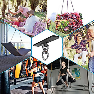 Dolibest Heavy Duty Swing Hanger, Swing Set Accessorie with Carabiner for Indoor Outdoor Playground, Porch Swing Hanging Kit for Wooden and Concrete Set with 4 Wood Screws and 4 Expansion Bolts, 900LB