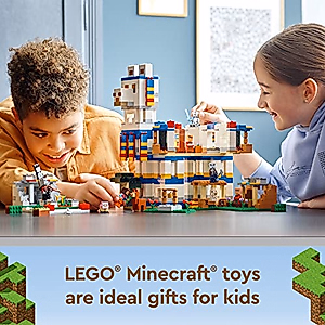 Lego Minecraft The Llama Village, Farm House Toy Building Set 21188, Kids Can Create a Minecraft Village with 6 Customizable Buildings and Minifigures, Minecraft Gift Idea for Kids, Boys & Girls
