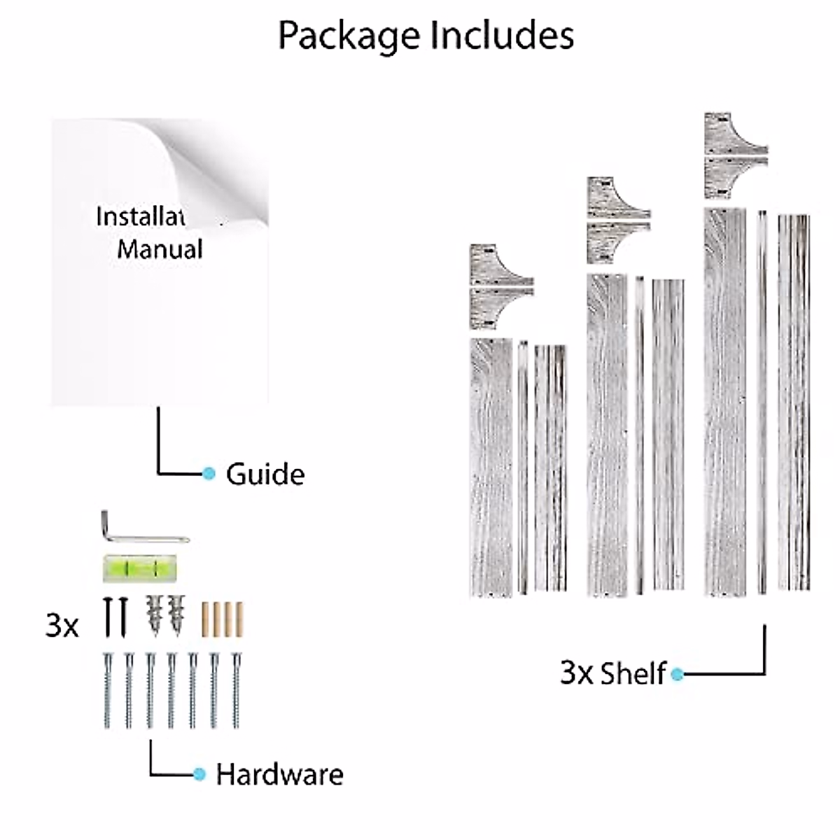 brightmaison Angel 36"-30"-24" Nursery Books Shelves Wall, Kids Bookshelf for Wall, Wall Book Shelf Organizer for Kids, Floating Shelves for Wall Decor, Burnt White, Set of 3