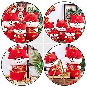 Cabilock 2pcs Suit Toy: Goodie Animal with Decorative Adorable Zodiac Festival Year New for Kids Bedroom Toy Bag Plush of Fluffy Ornament Decoration Doll Design Blessing Decor