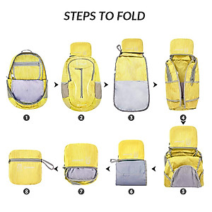ZOMAKE 25L Ultra Lightweight Packable Backpack, Foldable Hiking Backpacks Water Resistant Small Folding Daypack for Travel(Yellow)