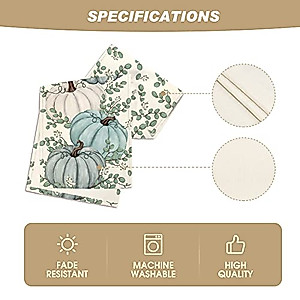 Artoid Mode Pumpkins Eucalyptus Leaves Fall Table Runner, Autumn Thanksgiving Kitchen Dining Table Decoration for Home Party Decor 13x72 Inch