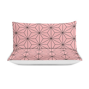 Anime Bedding Set Duvet Cover, 3 Piece Soft Brushed Microfiber 68x90 Inches, 1 Duvet Cover with Zipper Closure and 2 Pillow Shams (Pink,Twin)