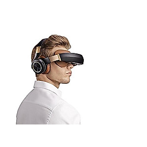Royole Moon – 2D & 3D Immersive Cinematic Mobile Personal Theater Headset, Dual 1080P FHD AMOLED Displays and Active Noise-Canceling Headphones for Premium Gaming and Movie Experience (Black)