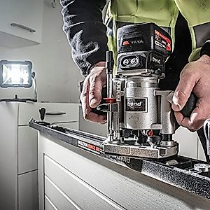 Trend Two-Part Skeleton Hinge Jig with Adjustable Blocks, Robust Carry Case & Guide Bush for Hinge Recess Cutting, Black, H/JIG/C
