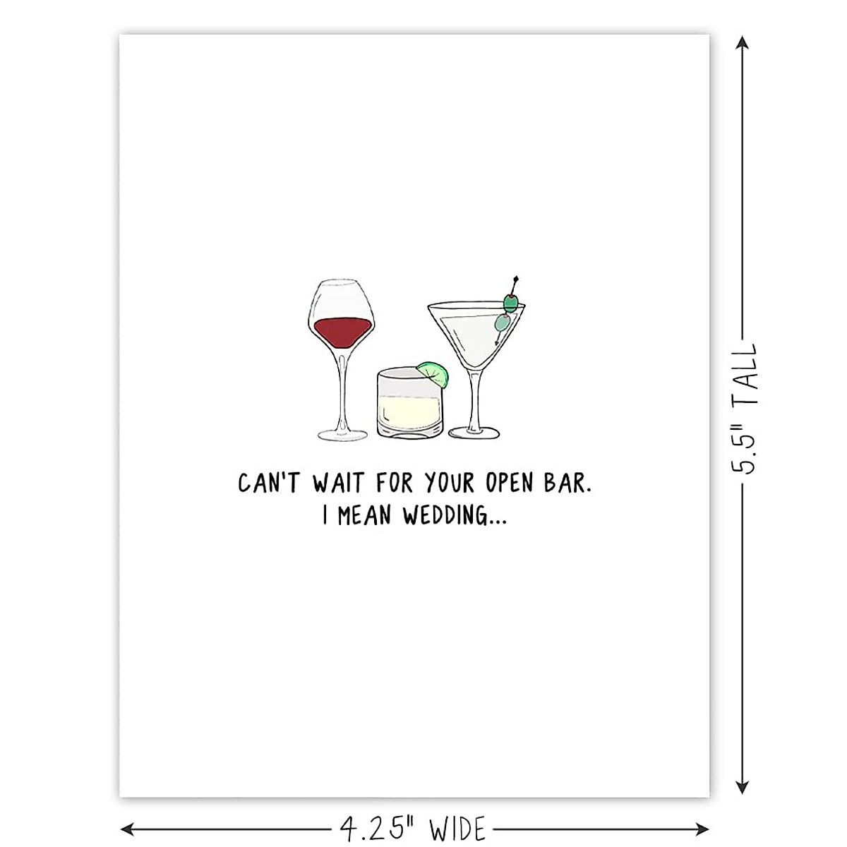 rockdoodles Engagement Cards for Couples, Funny Bridal Shower Card For Bride To Be, Wedding Shower Cards For Bachelorettes & Bride & Groom (Open Bar)