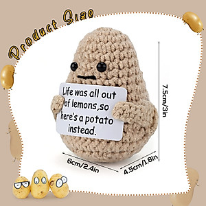 3 inch Life Interesting Knitted Positive Potato Mini Funny Positive Potato, Creative Cute Wool Funny Knitted Positive Potato for Birthday Gifts Party Decoration
