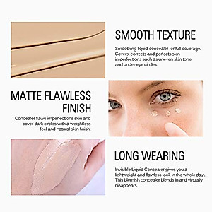 Liquid Highlighter Makeup Face Glow Shimmer and Shine Illuminator 3pcs and Full Coverage Concealer 3pcs for Dark Spots Eye Circles Waterproof Smooth Matte Flawless Finish Cosmetics
