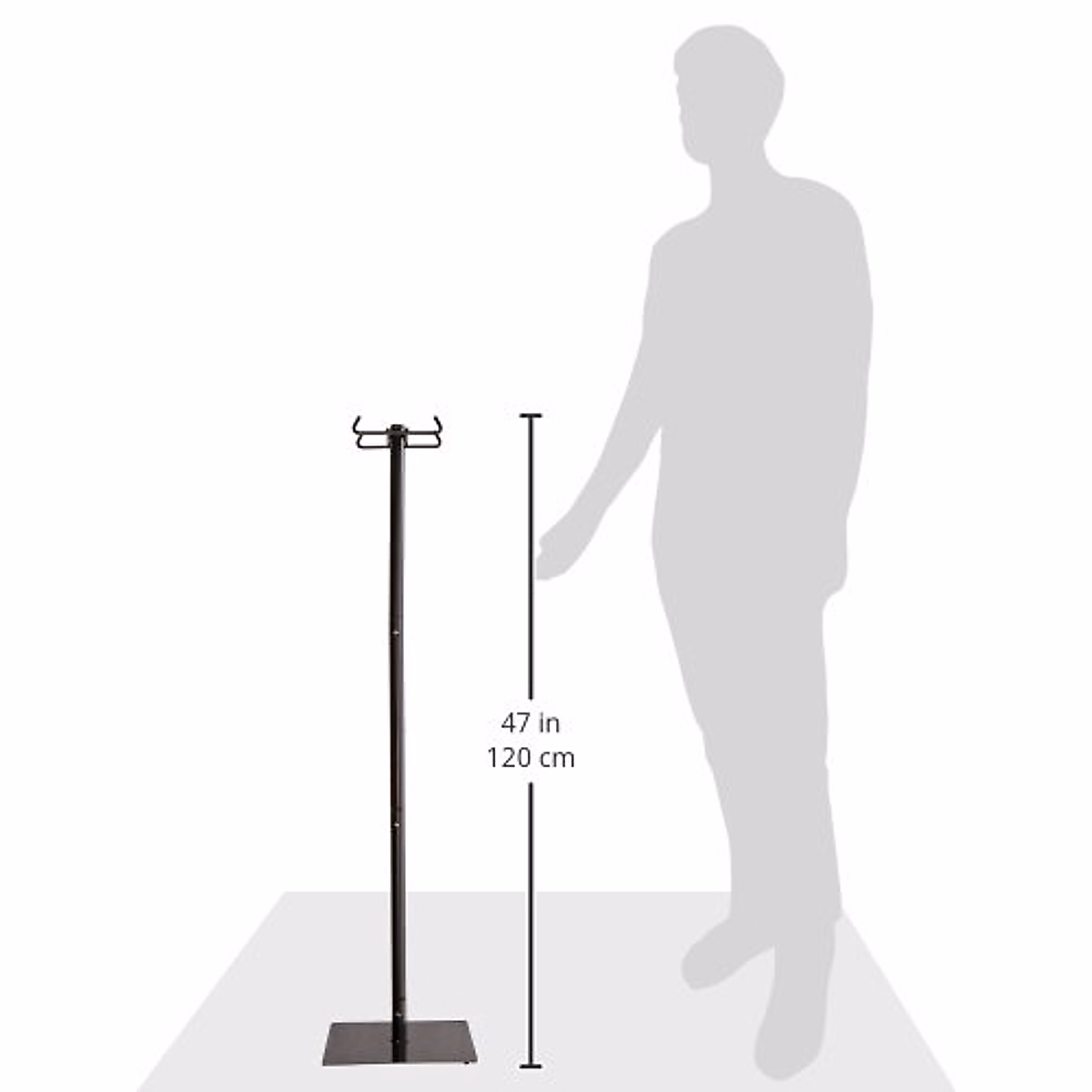 Tatco Wet Umbrella Stand, 10 Width x 40 Height, Powder Coated Steel, Black (57019)