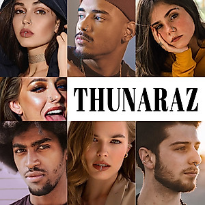 THUNARAZ 18G 16G Surgical Steel Nose Rings for Women CZ Opal Septum Hinged Clicker Segment Lip Rings Helix Cartilage Hoop Earring Rook Daith Seamless Body Piercing Rings 8mm 10mm