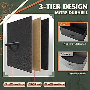 WLIVE Dresser for Bedroom with 10 Drawers, Fabric Dresser Chest of Drawers with Side Pockets and Hooks, Sturdy Metal Frame, Drawers Organizer Unit for Living Room, Hallway, Black