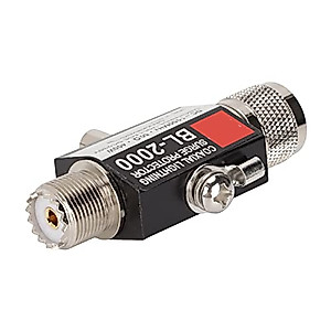 Coaxial Arrestor, PL259 Female to Male 400W Low Loss VSWR Lightning Surge Protector Coaxial Arrester for Building Antenna for Transceivers, Receivers, etc