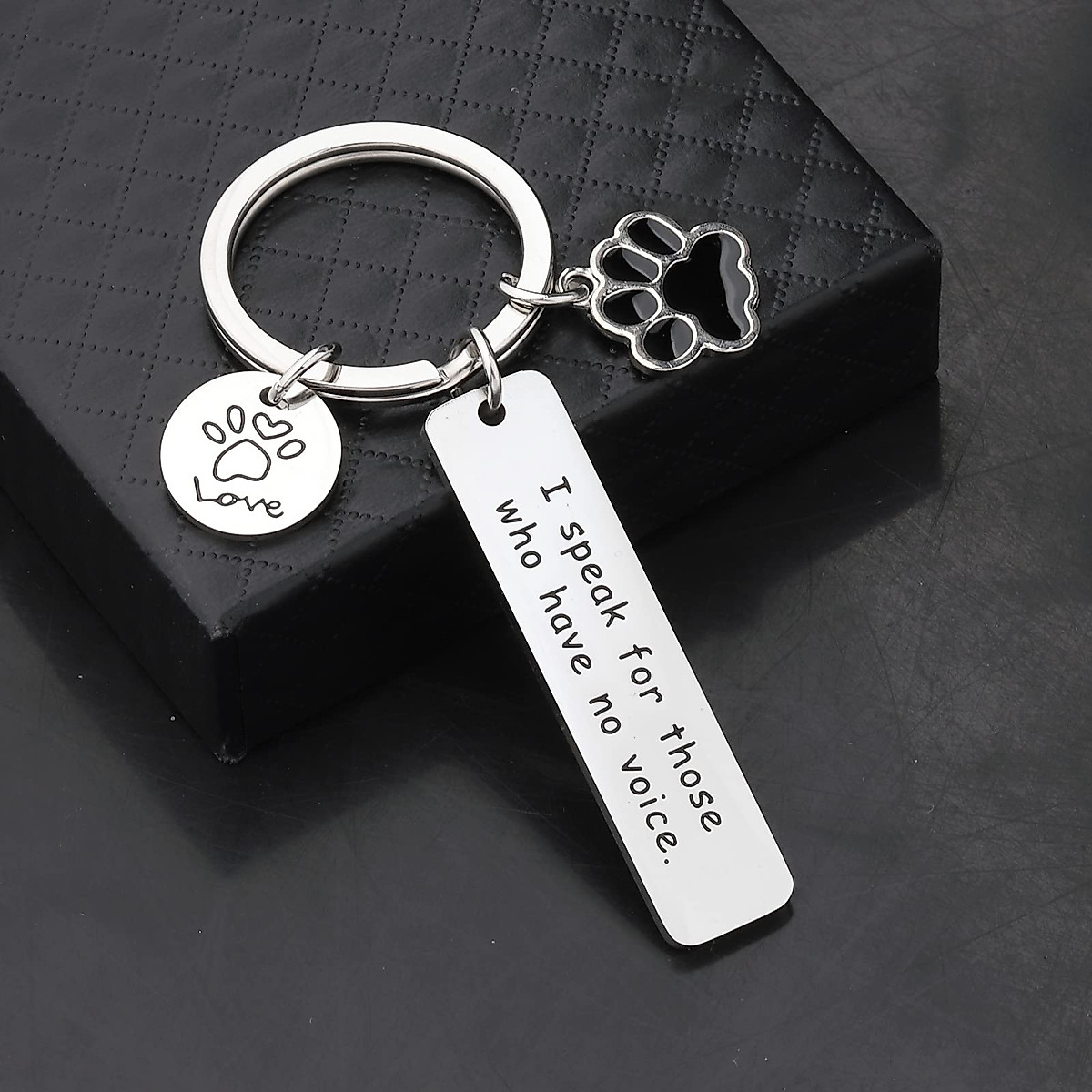 WSNANG Veterinarian Gifts I Speak For Those Who Has No Voice Keychain Vet Techs Gift Animal Rescue Gift (Speak For Those KC)